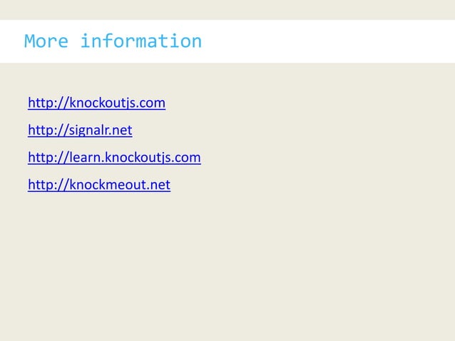 Knockout.js & SignalR | PPTX