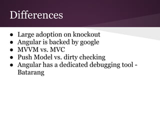 Knockout vs. angular | PPT