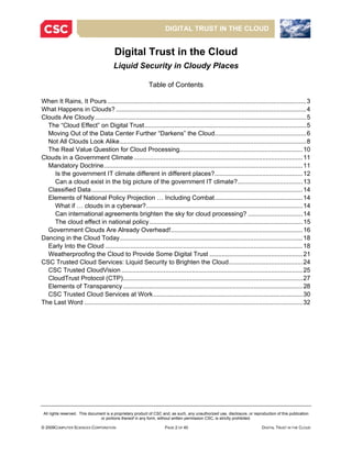 Digital Trust In The Cloud | PDF | Cloud Computing | Internet