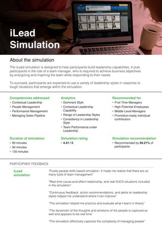 iLead Simulation - Leadership development simulation | PDF