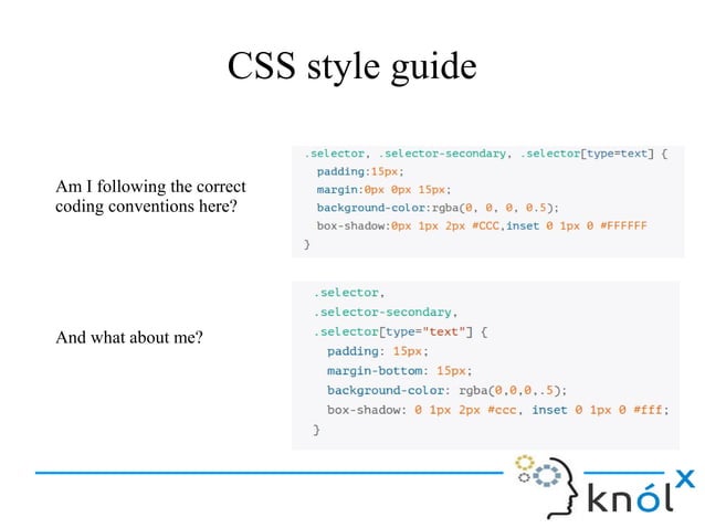 HTML5, CSS, JavaScript Style guide and coding conventions | PPT