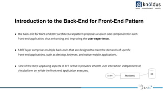 Microservices - BFF architecture and implementation | PDF