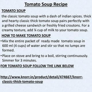 Quick Recipe Guide | PPTX | Cooking | Food & Drink