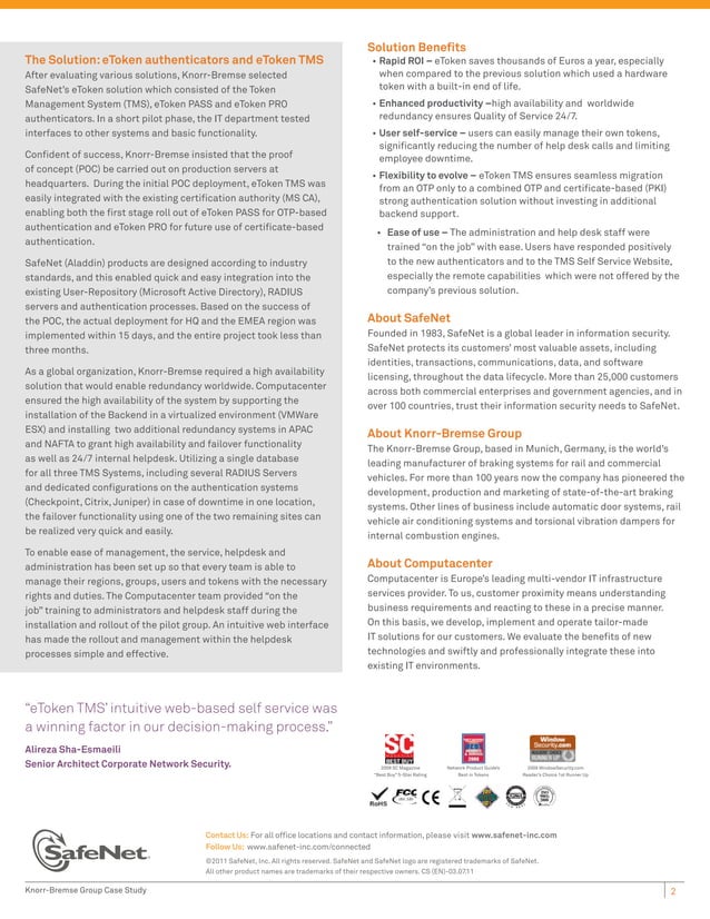 Knorr-Bremse Group Strong Authentication Case Study | PDF