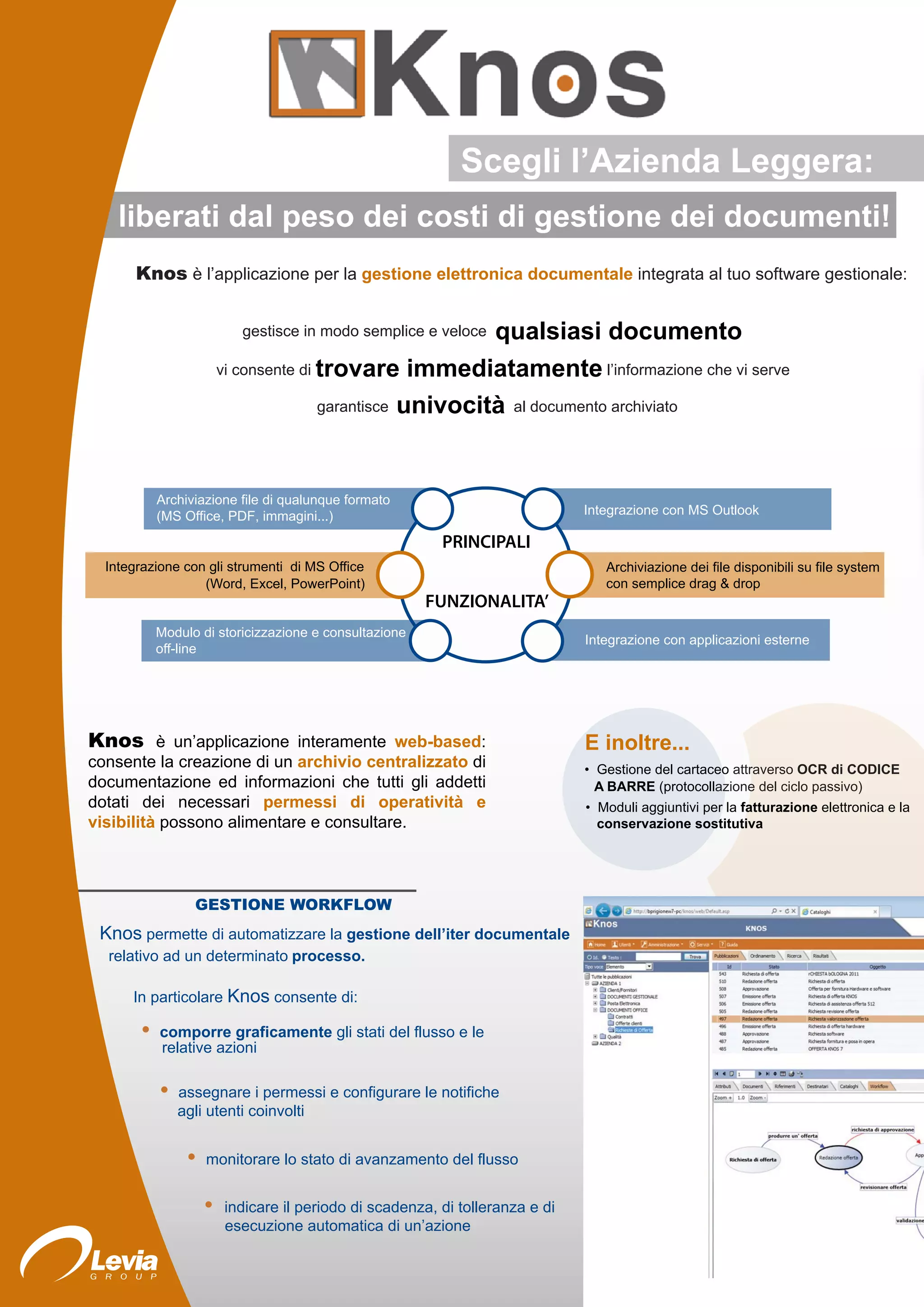 Brochure Knos - gestione documentale | PDF
