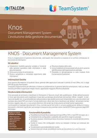 Knos, descrizione funzionalità e utilizzo | PDF