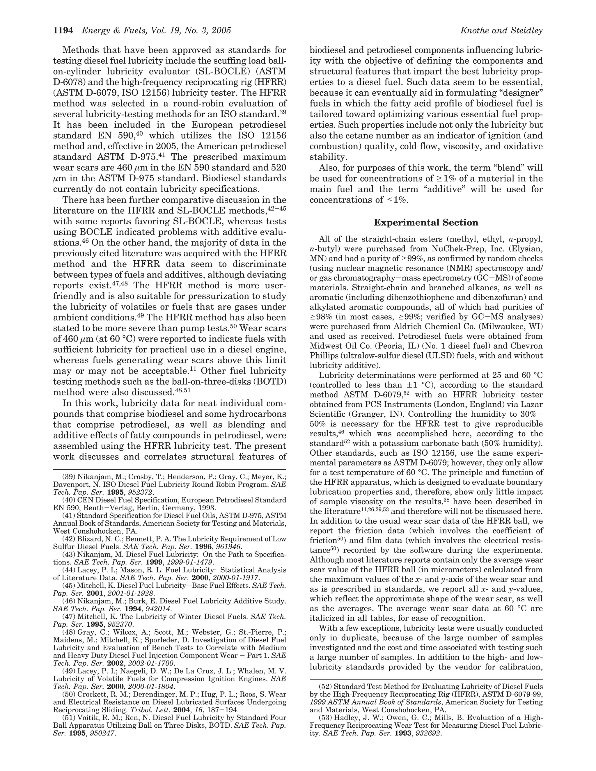 Knothe biodiesel lubricity | PDF