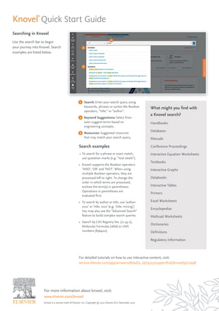 Knovel Quick Start Guide | PDF