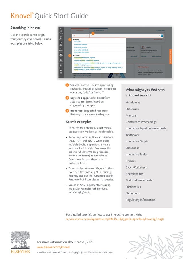 Knovel Quick Start Guide | PDF