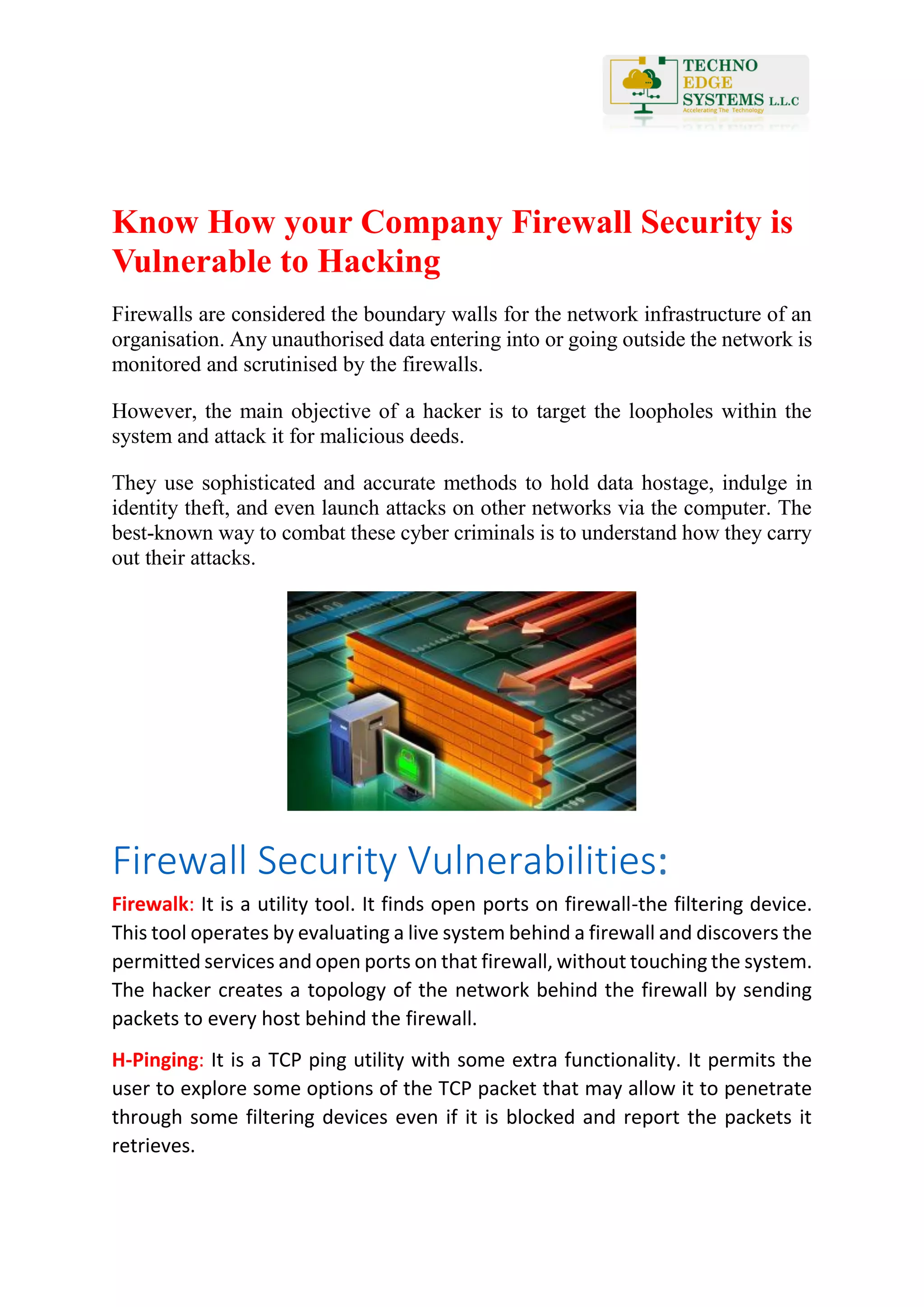 Know How your Company Firewall Security is Vulnerable to Hacking | PDF | Computer Networking ...