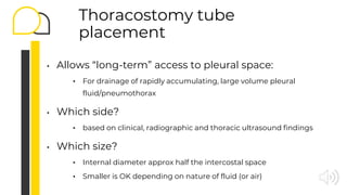 Know how to thoracocentesis and thoracostomy tubes | PPTX