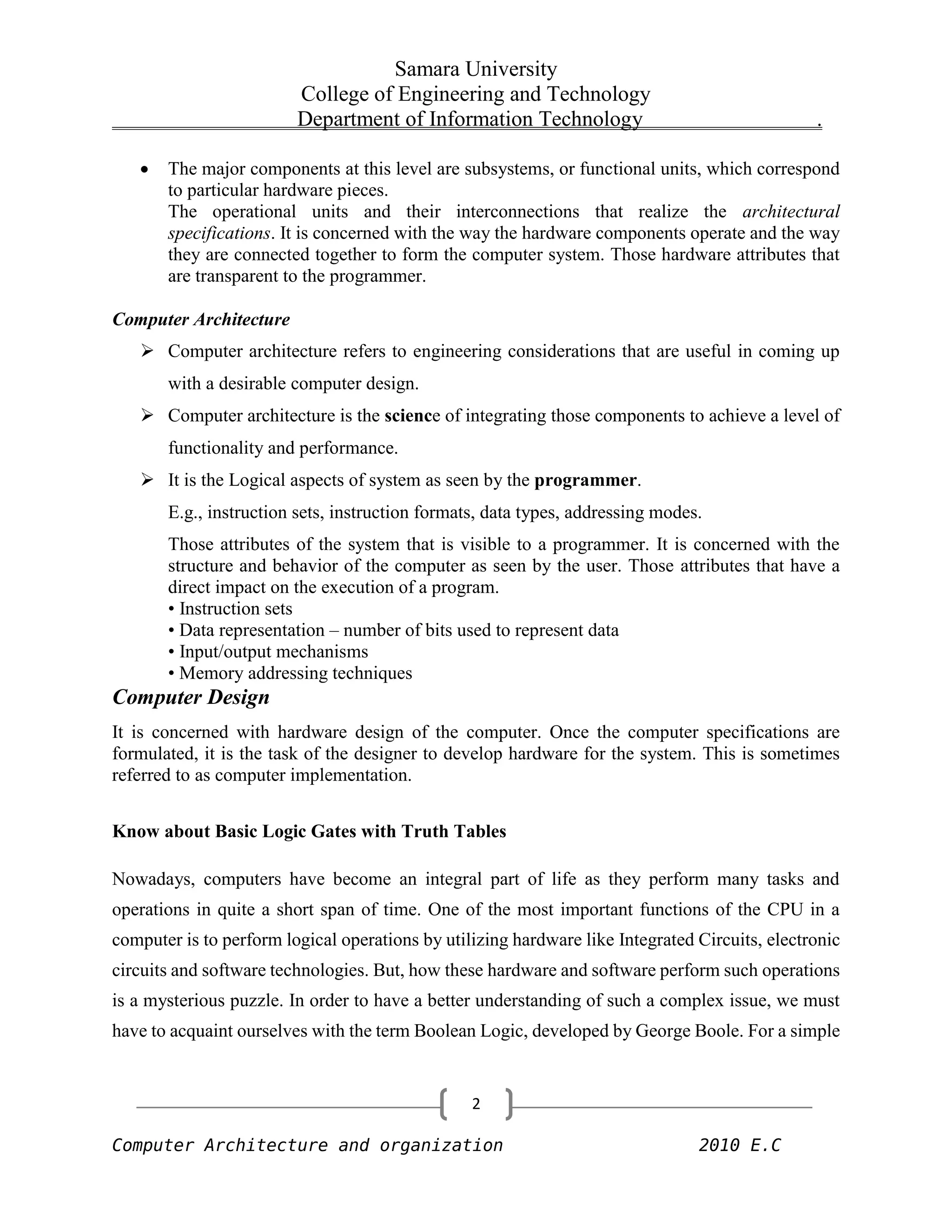 Know about basic logic gates with truth tables | PDF | Operating ...