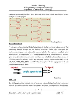Know about basic logic gates with truth tables | PDF | Operating ...