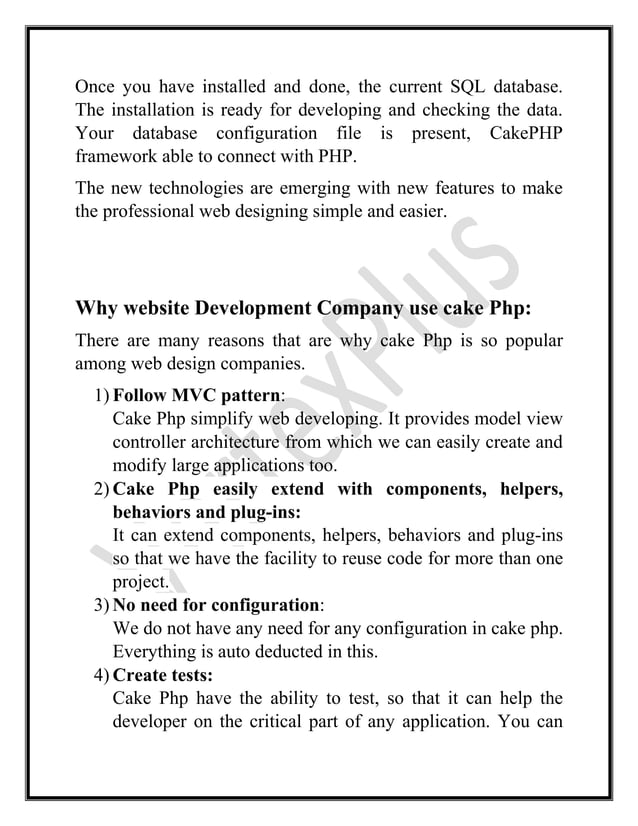 Know about cake php framework with vertexplus | PDF