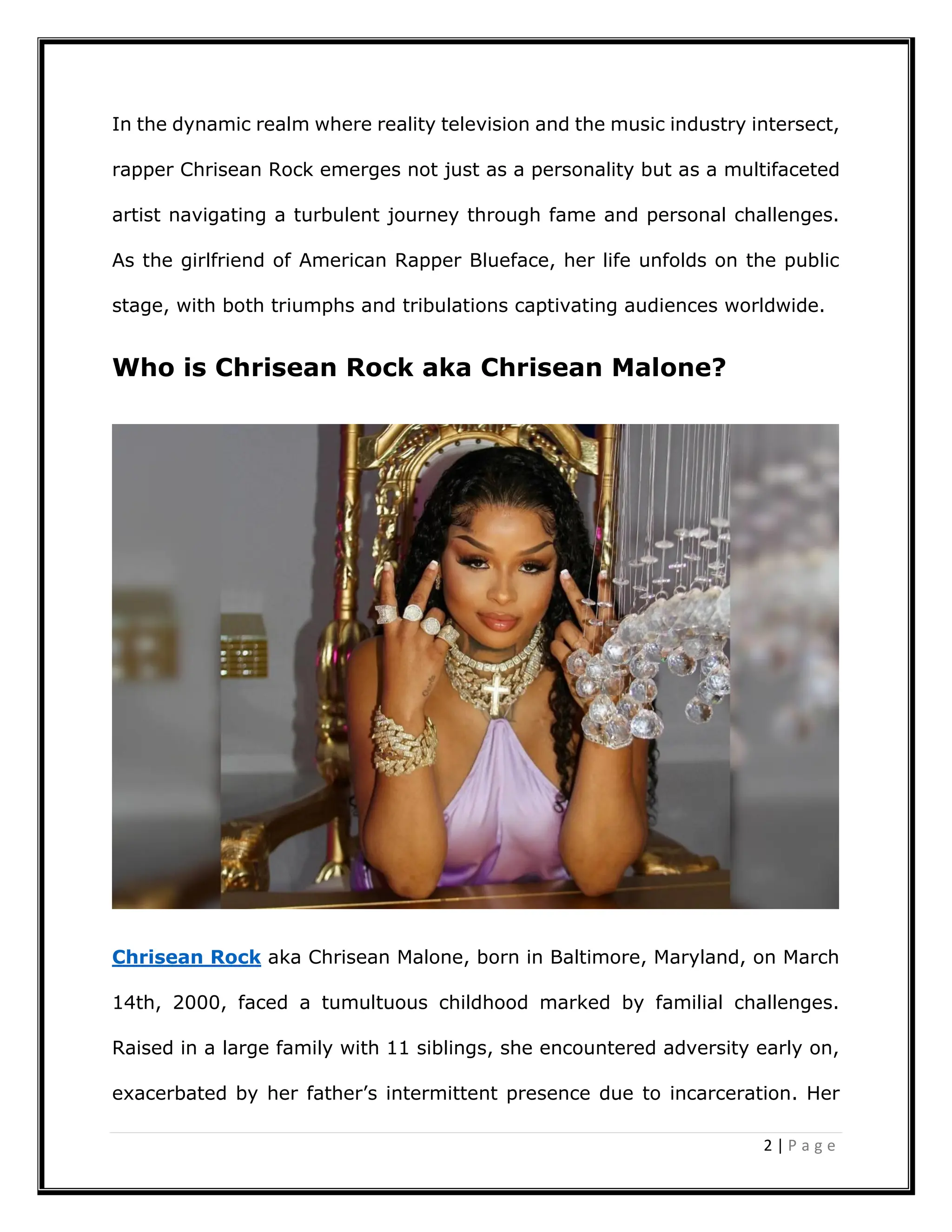 Know About Chrisean Malone - American Rapper Blueface Girlfriend.pdf