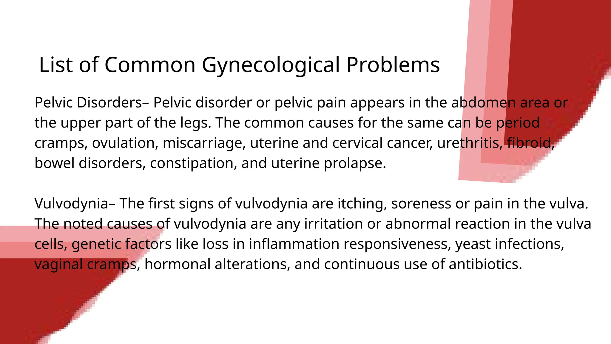 Know about common Gynecological Problems | PPTX
