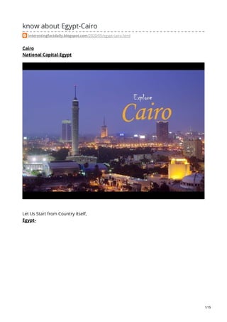 Know about egypt cairo | PDF