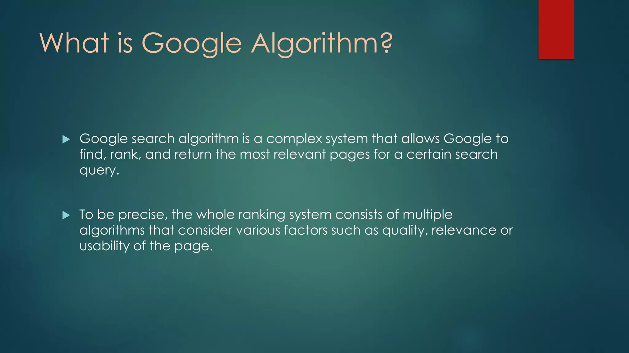 Know about Google Algorithms | PPT