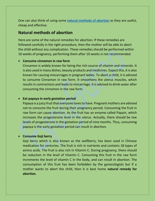 Know about natural methods for abortion | PDF