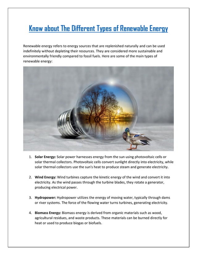 Know about the Different Types of Renewable Energy.pdf
