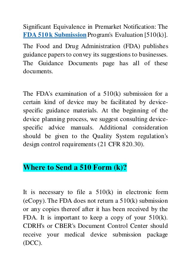 Know about the fda 510 k submission | DOCX | Pharmaceutical Drugs | Medical Health