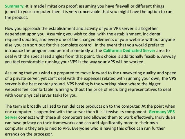 Know about vps server and important things about it | PPTX