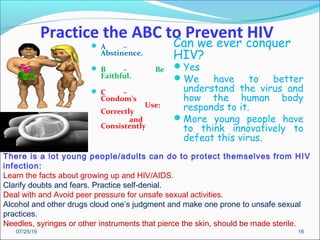 Know aids to know to AIDS for no AIDS | PPT