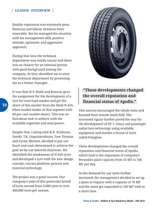 Interview With A Tyre Leader_PK Mohamed_Apollo Tyres | PDF