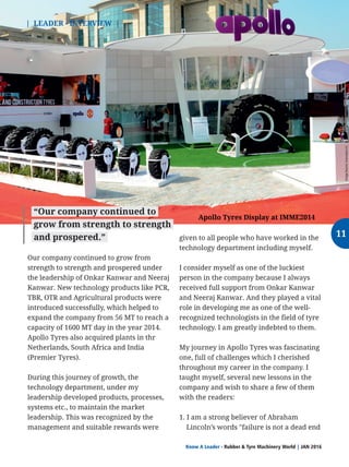 Interview With A Tyre Leader_PK Mohamed_Apollo Tyres | PDF