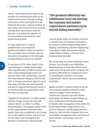 Interview With A Tyre Leader_PK Mohamed_Apollo Tyres | PDF