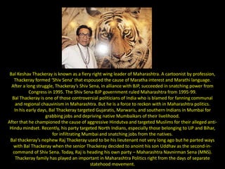 Balasaheb Thakre Family Tree Diagram