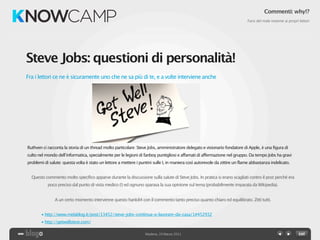 Knowcamp Modena: Commenti why!? | PDF