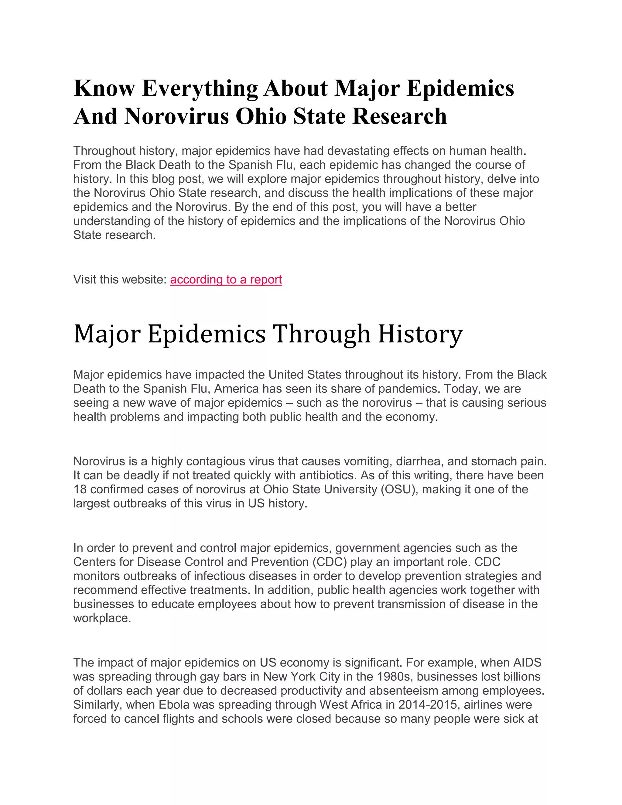 Know Everything About Major Epidemics And Norovirus Ohio State Research.pdf