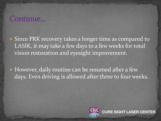 Know everything about prk method eye surgery | PPTX