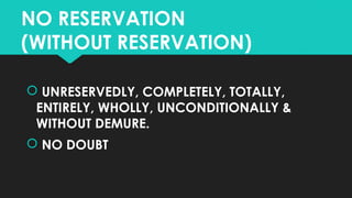 Know GOD, No Reservation | PPT