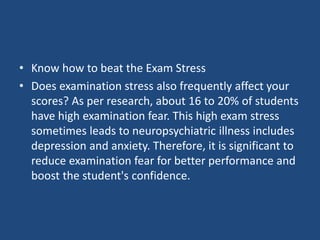 Know how to beat the Exam Stress | PPT