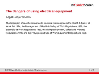 Know how to work with electrical equipment in the workplace 4 | PDF ...