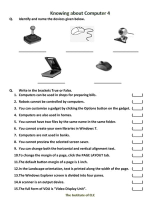 Knowing about Computer 4 | PDF