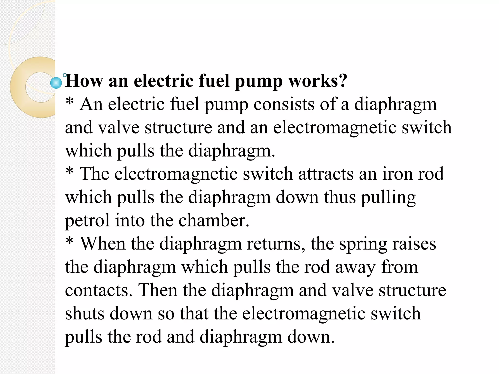 Knowing about Electric Fuel Pumps | PPT