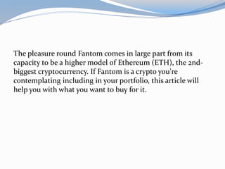 Knowing Fantom As A Crypto - How To Buy Fantom In Canada? | PPT