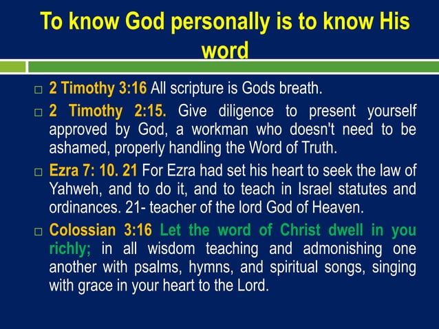 KNOWING GOD PERSONALLY.pptx | Christianity | Religion & Spirituality