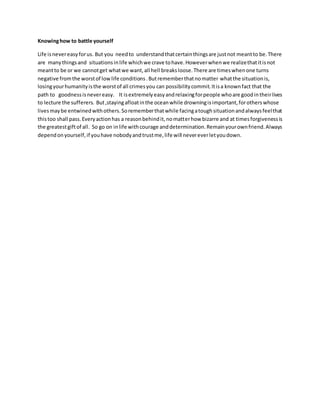 Knowing how to battle yourself | DOCX
