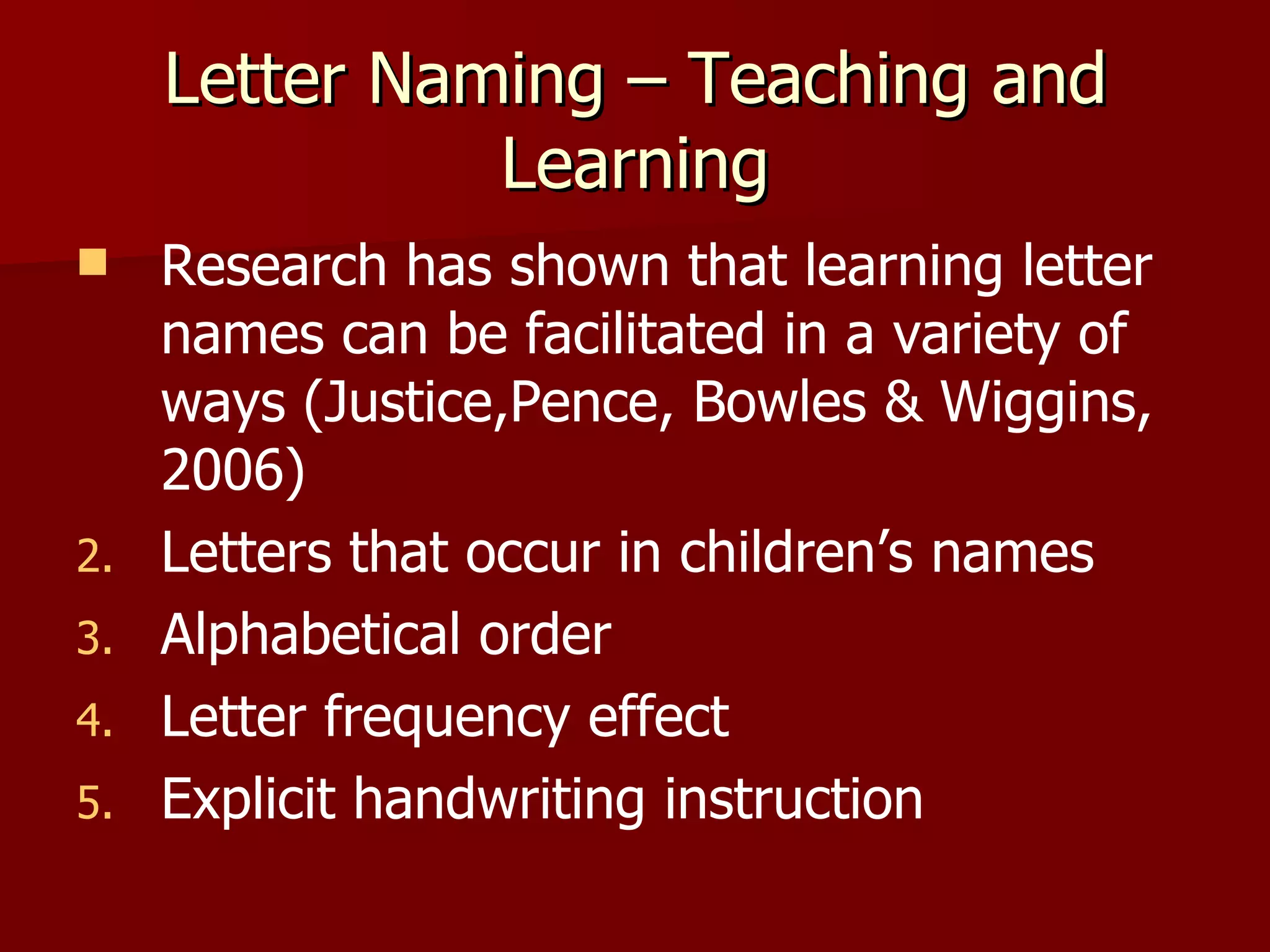 Knowing letter names | PPT