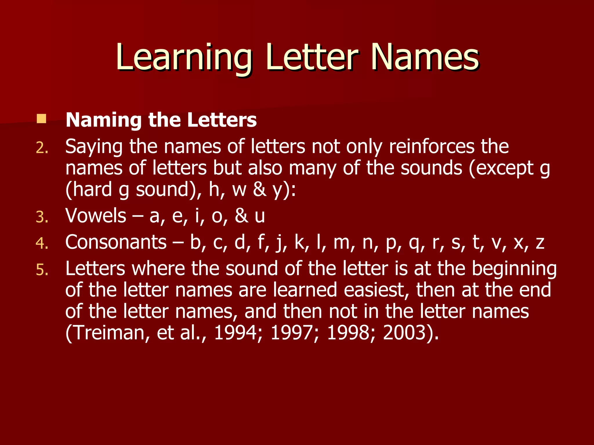 Knowing letter names | PPT