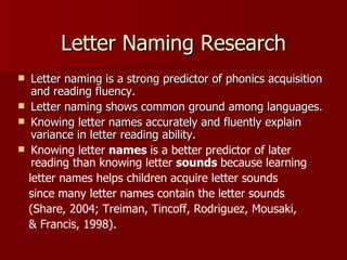 Knowing letter names | PPT