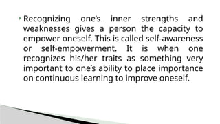 knowing oneself a personal development activity | PPT