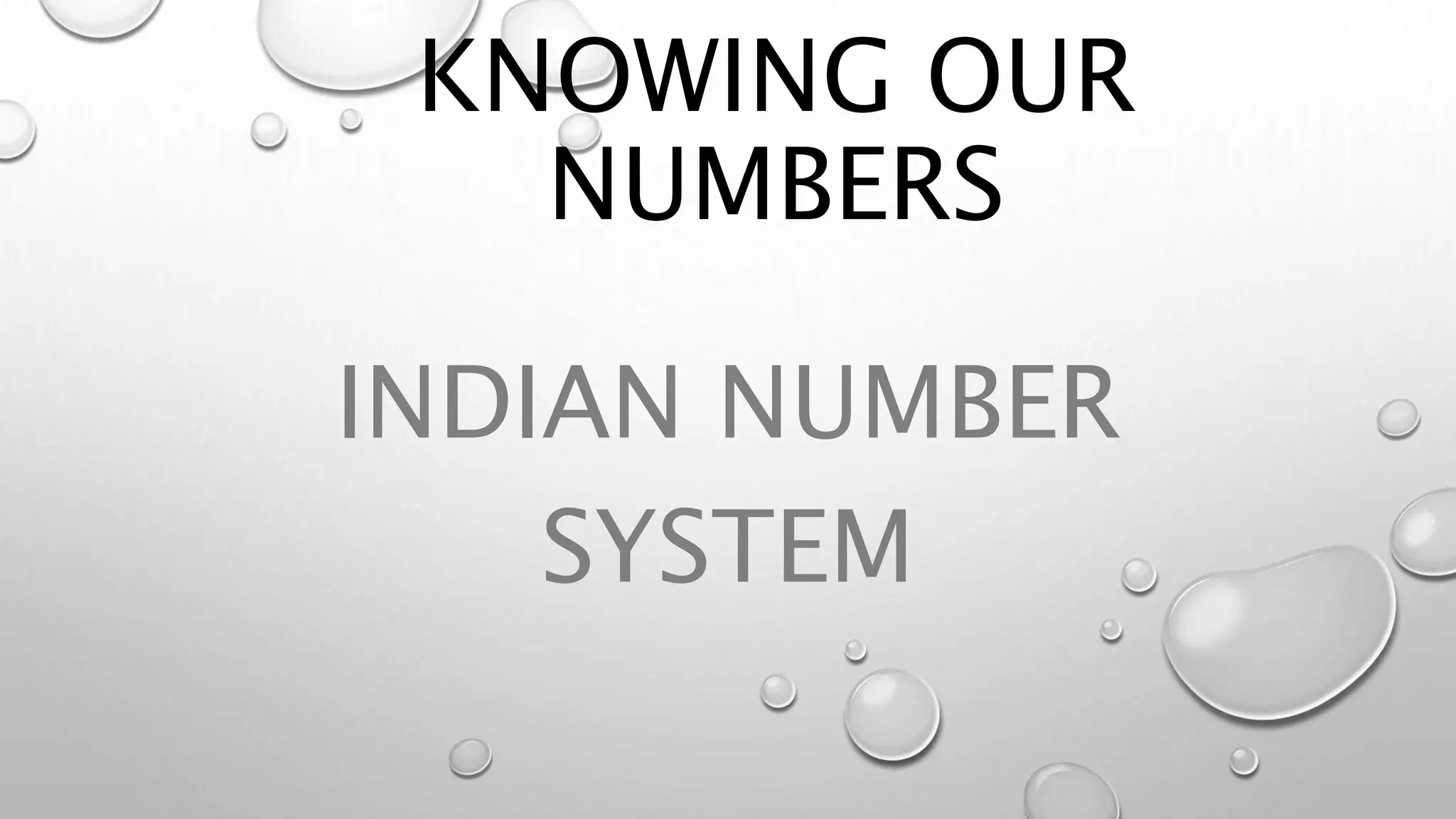 Knowing our numbers | PPT
