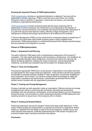 Knowing the Important Phases of ITSM Implementation.pdf | Information ...