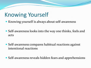 Knowing Yourself | PPTX