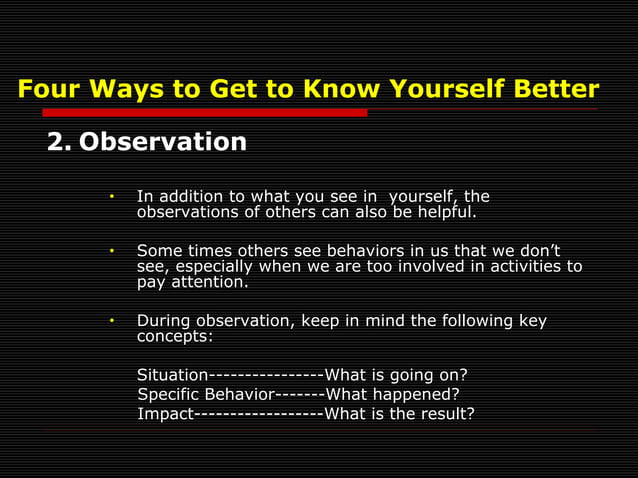 Knowing yourself presentation | PPT | Dating | Family and Relationships